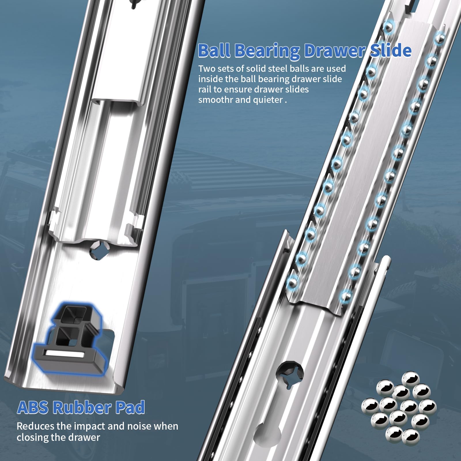 Snapklik.com : 1 Pair 260 Lbs Heavy Duty Drawer Slides 12 14 16 18 20 ...
