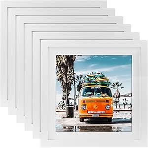 Amazon.com - 10x10 White Picture Frames Square Classic Natural Wood 6 ...