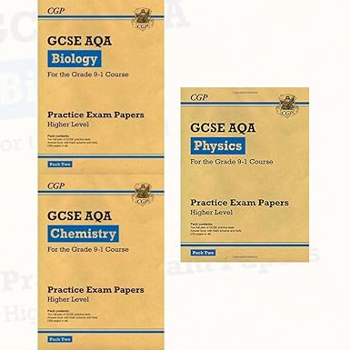 CGP Practice Papers Grade 9-1 GCSE AQA Higher Pack 2 3 Books Collection ...