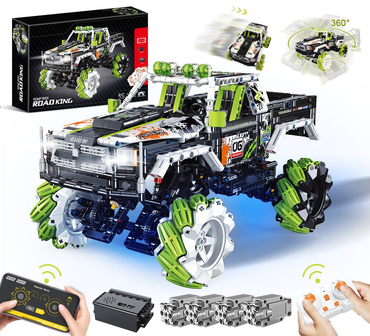 Amazon.com: DOSCOR Pickup Trucks Building Set for Adults, RC Technic ...