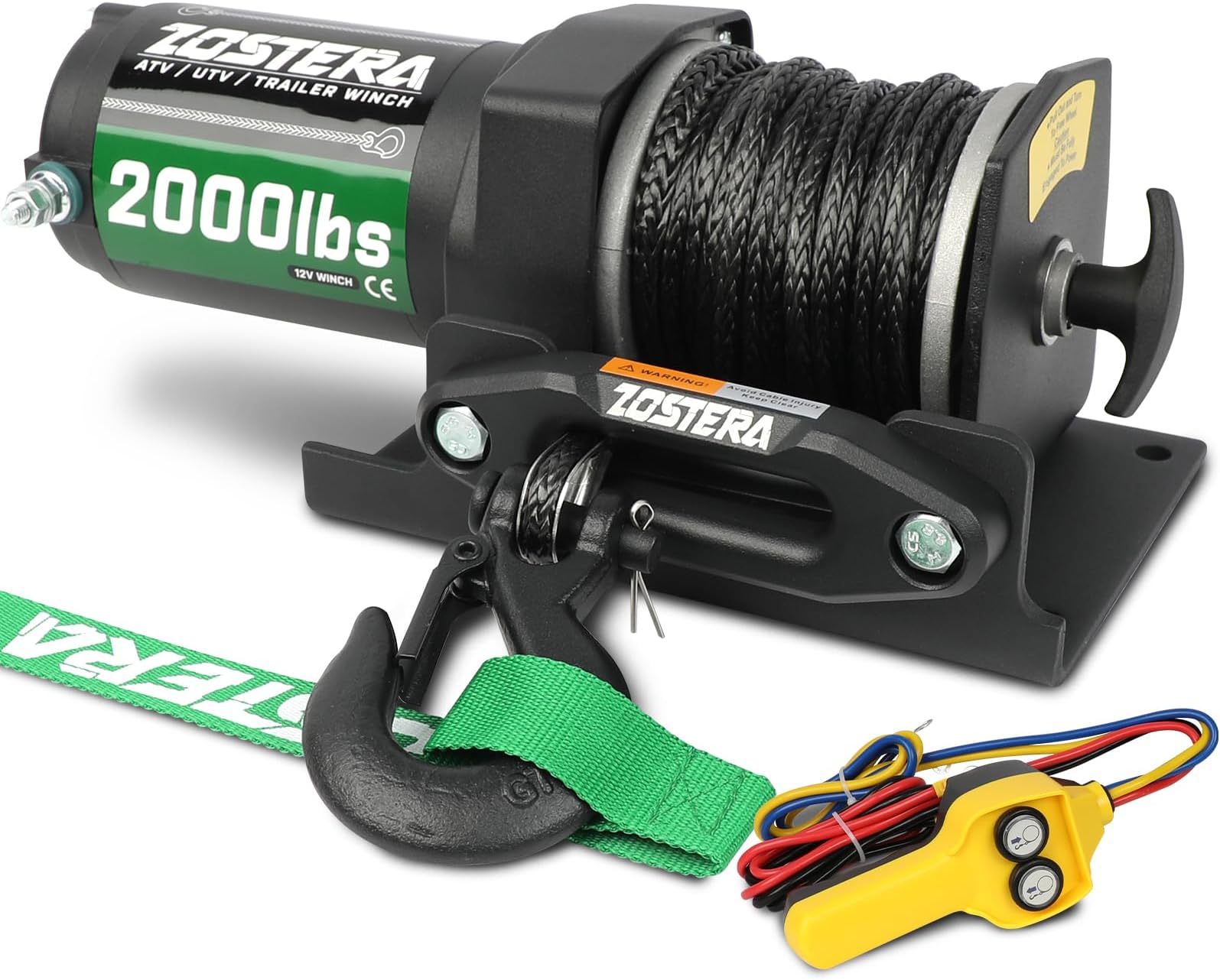 Amazon.com: Zostera 2000lbs ATV/UTV Winch Electric Winch 12V,ATV Winch ...