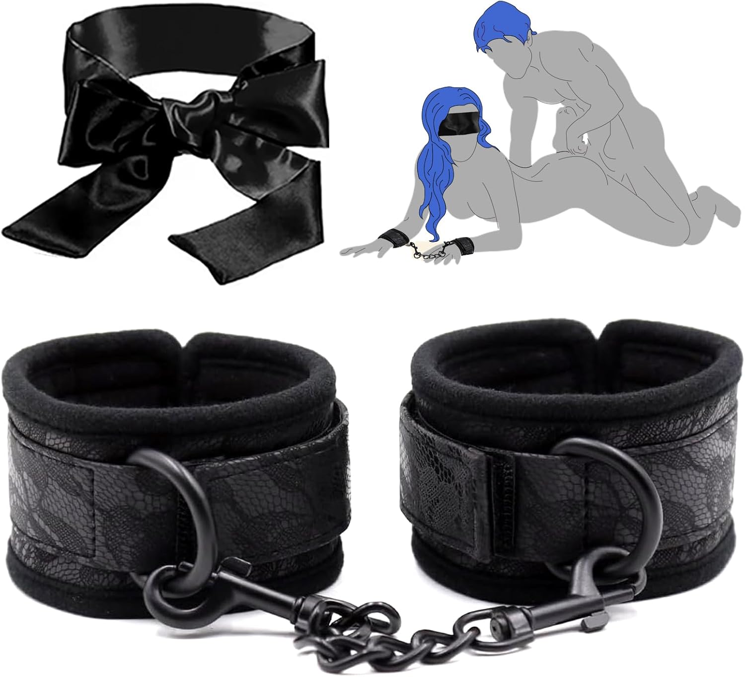 Adjustable Handcuffs Ankle Bracelets SM Adult PU Leather Bondage Fetish ...