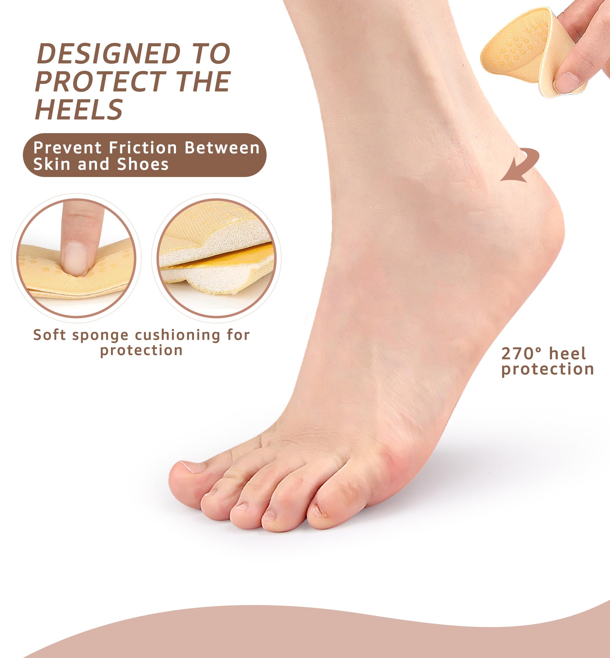 Snapklik.com : HiRui 4 Pairs Heel Cushion Pads - Heel Grips Liners ...
