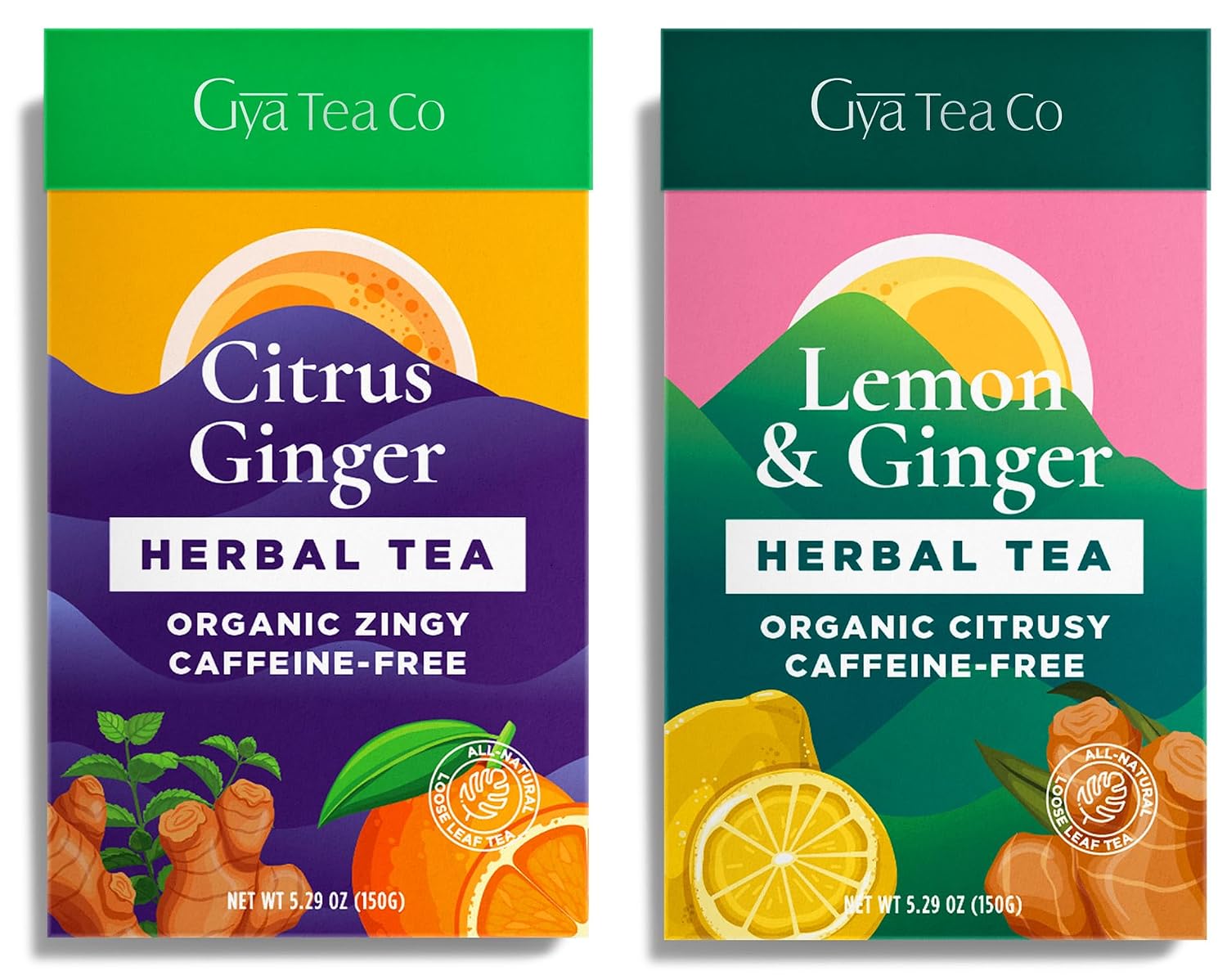 Amazon.com : Gya Tea Co Citrus Ginger Herbal Tea & Lemon Ginger Herbal ...