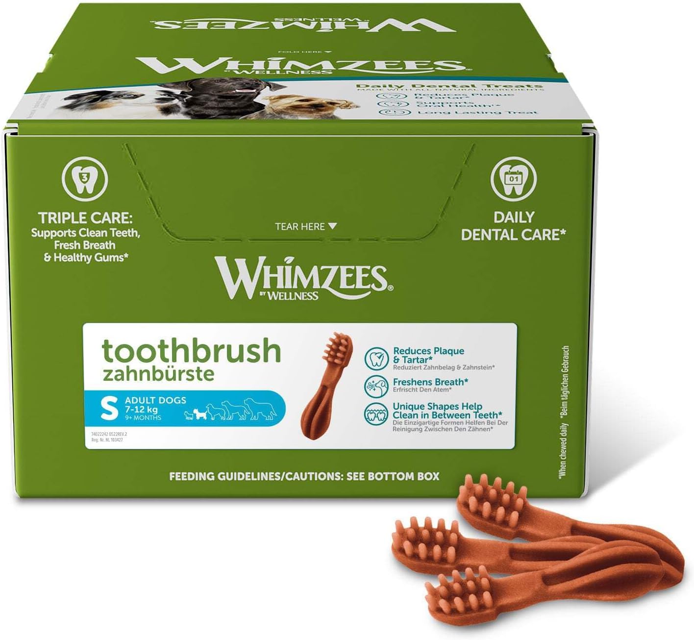 WHIMZEES Toothbrush 90mm - sml : Amazon.co.uk: Pet Supplies
