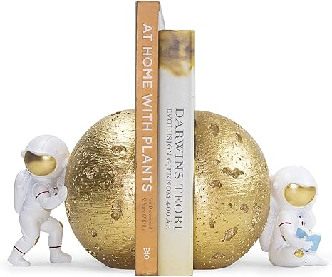 Amazon.com: Banllis Heavy Duty Astronaut Bookends, Space-Themed Book ...