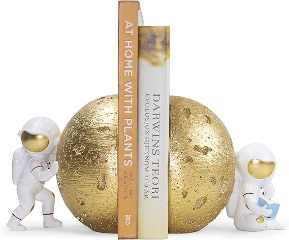 Amazon.com: Banllis Heavy Duty Astronaut Bookends, Space-Themed Book ...