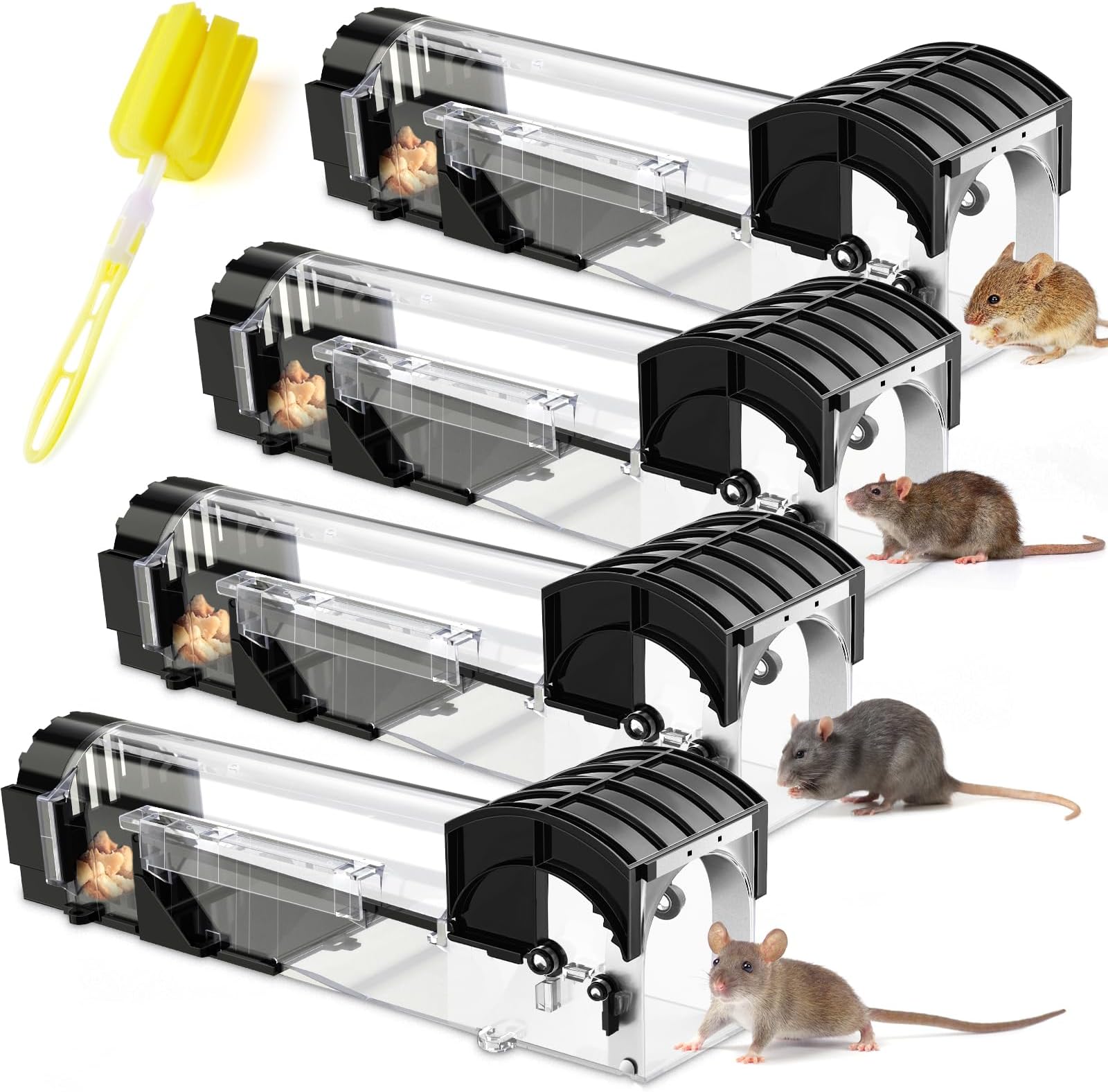 EGOFLYYA 2 Pack Humane Mouse Traps for Indoors & Outdoors, Easy to Use ...