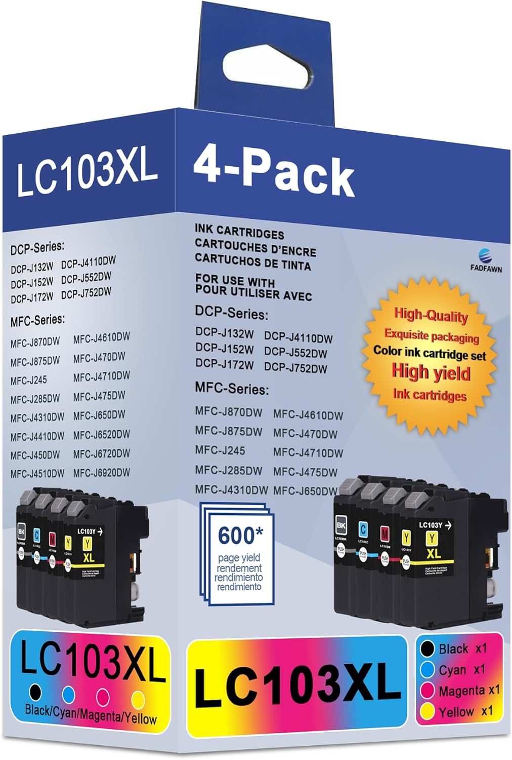 Amazon.com: LC103XL High Yield Ink Cartridges - Replacement for Brother ...