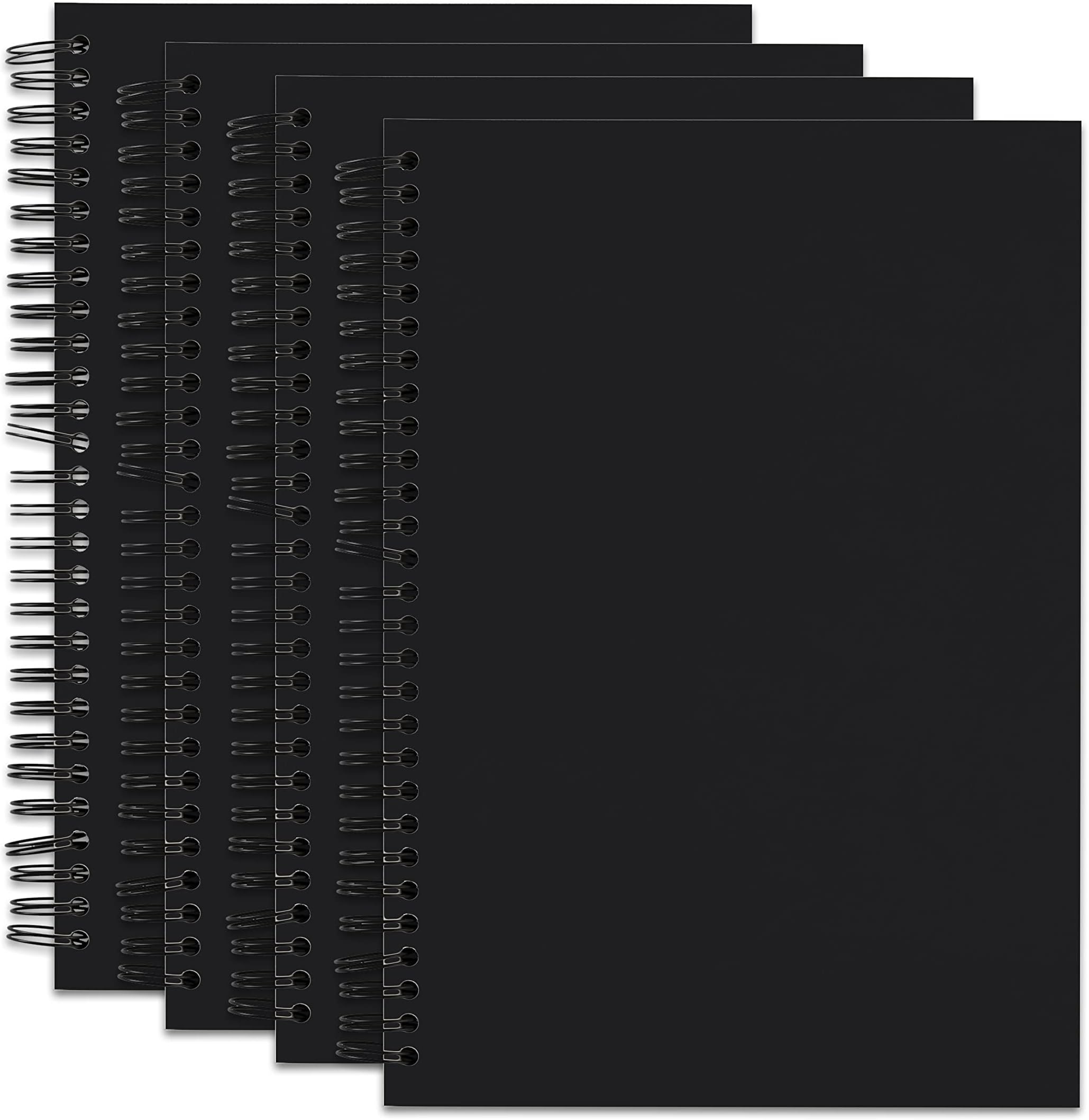 MCSID RAZZ - Combo Pack of 4 Black Coloured Ruled A5 Wiro Bound ...