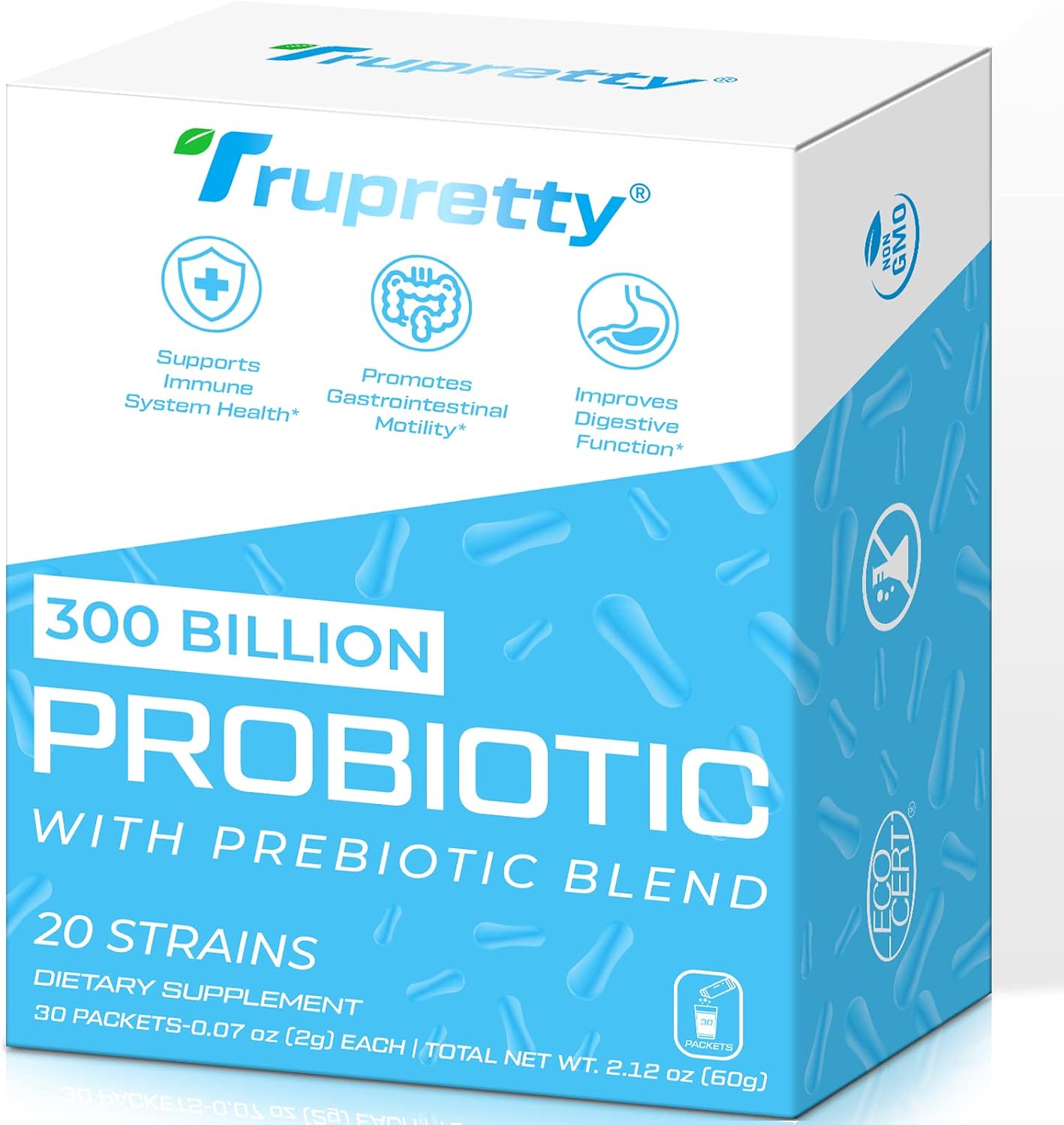 Amazon.com: Trupretty 300 Billion Cfus 20 Strains Probiotics -Daily ...