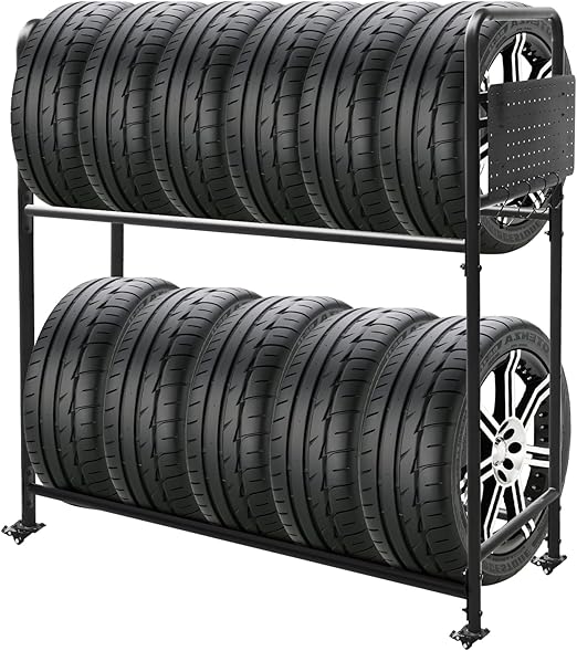 Amazon.com: NULTRUMA Adjustable Rolling Tire Rack, Heavy-Duty Tire ...
