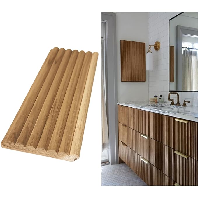 Wooden Louvers - Fluted Louvers 01, Louvers Panel for Wall, Teak Wood ...