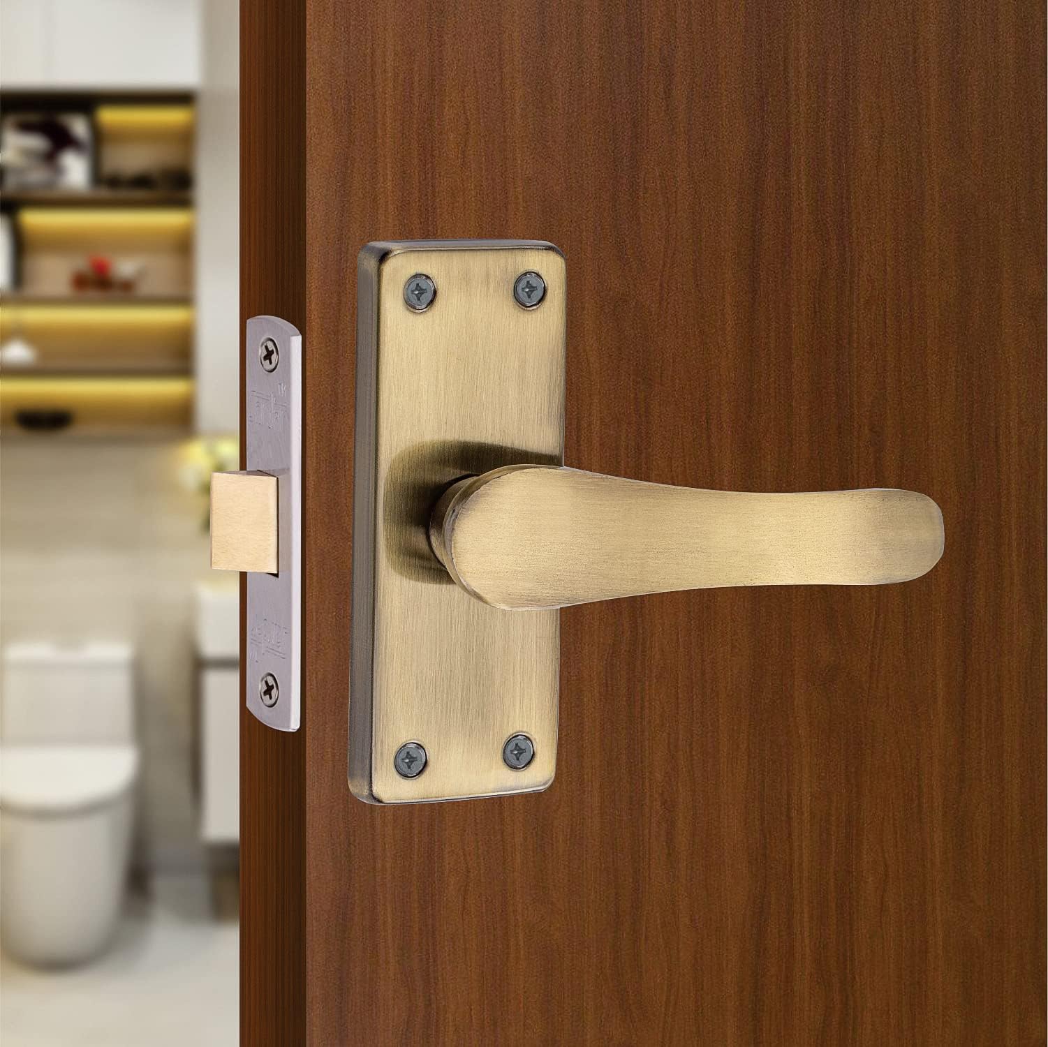 LAPO Bathroom Door Handles Lock for Storeroom, Balcony, Mortise Lock ...