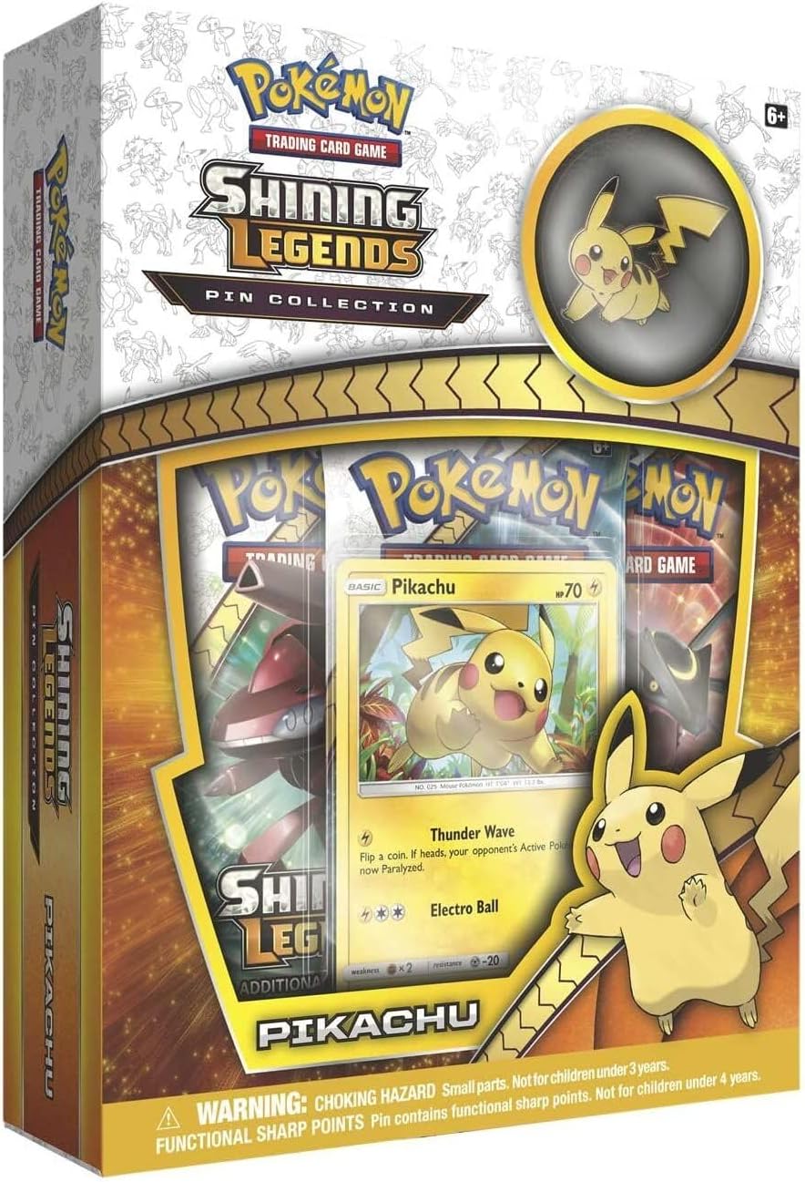 Amazon.com: Pokemon TCG: Pikachu Shining Legends Pin Collection ...