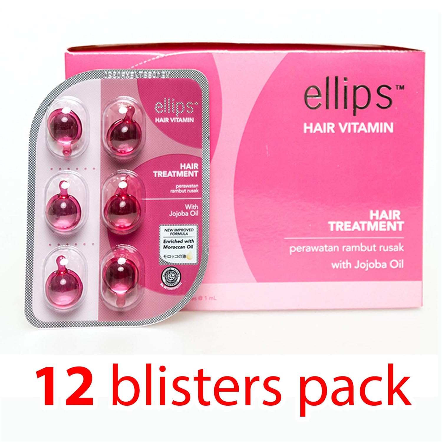 Amazon.com: Ellips Hair Vitamin Hair Treatment, 12 Blister (@ 6 Capsule ...