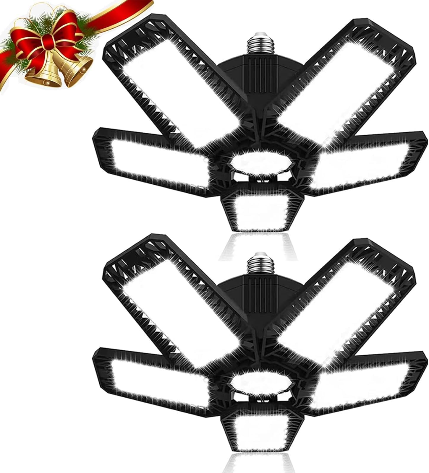 Mefflypee 2 Pack LED Garage Lights, 120W Deformable LED Garage Ceiling ...