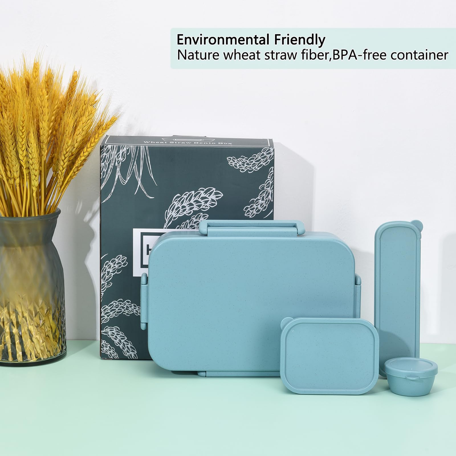Snapklik.com : Versatile Spill Proof Wheat Straw Bento Box 5 ...