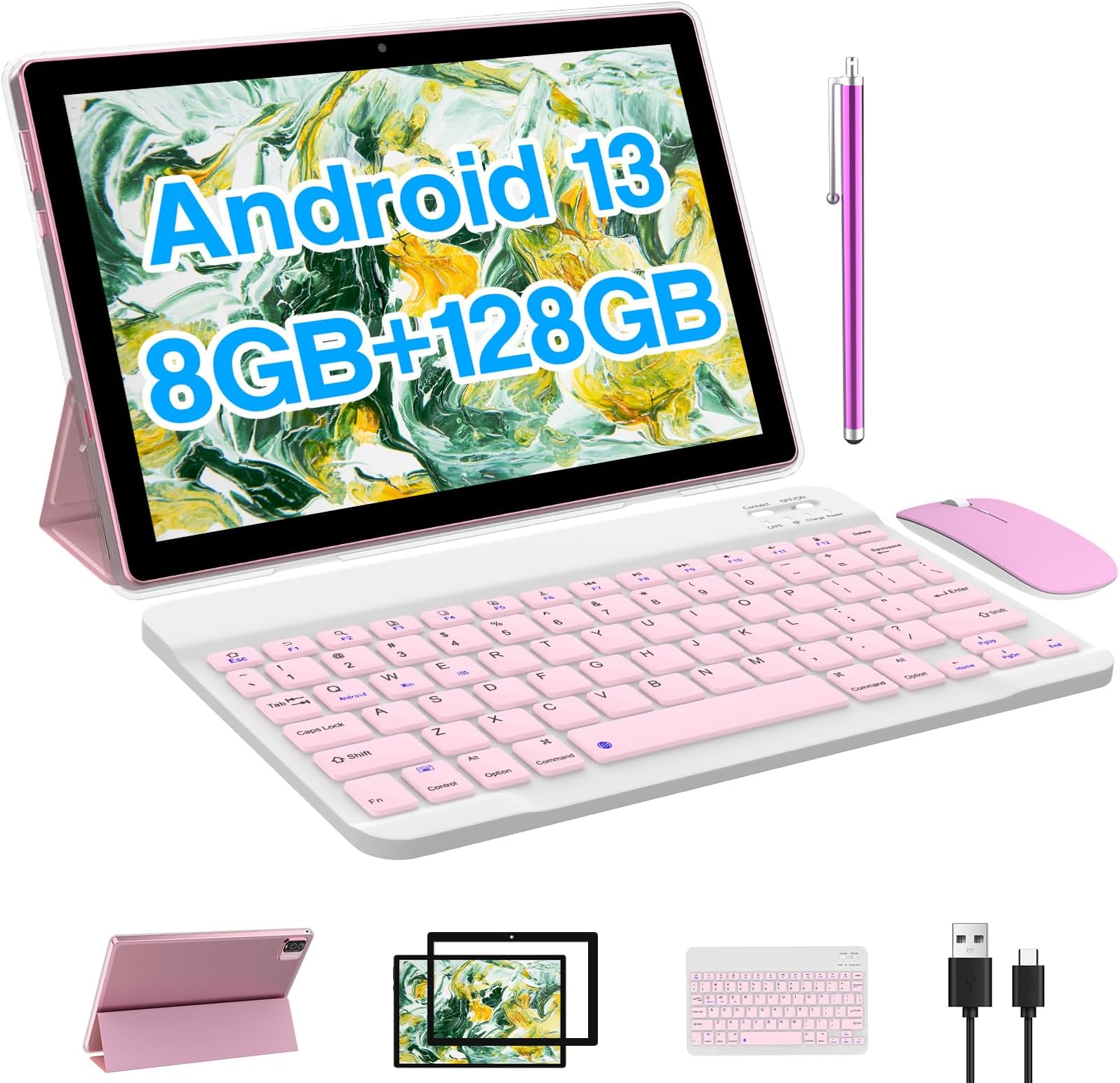 Amazon.com : YQSAVIOR Android 14, Tablet 10 inch, 2 in 1 Tablet with ...
