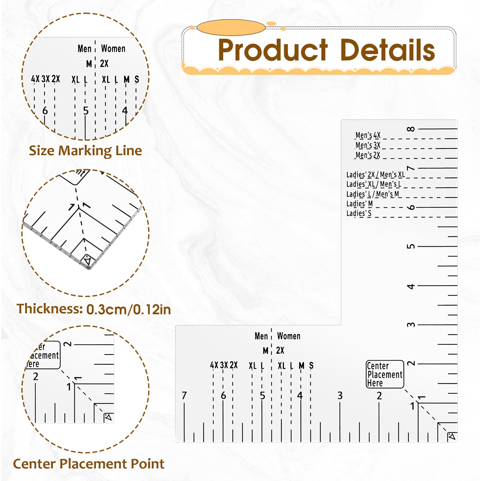 Snapklik.com : Left Chest Logo Placement Tool, T-Shirt Ruler Guide For ...