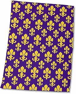 Amazon.com: 3dRose Fleur de lis Pattern in LSU Colors Dark Purple and ...