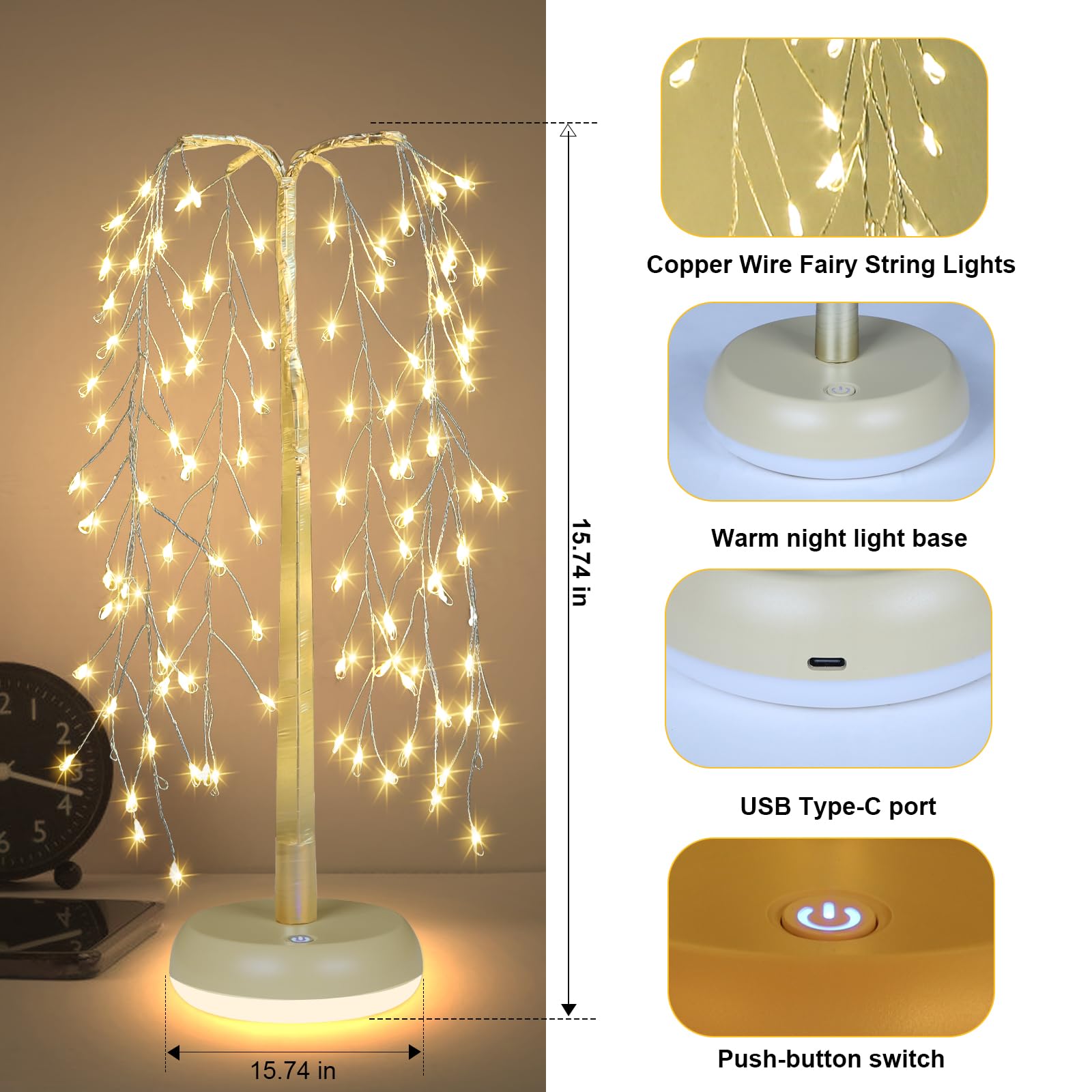 White String Lights Dollar Tree NEWNEN LED Table Lamp: 96 Warm White