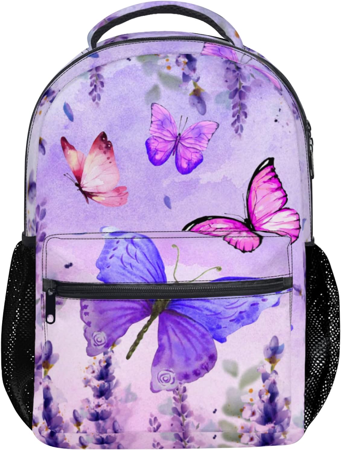 Amazon.com | Lamtwbos Purple Butterfly Lavender Kids Backpacks for ...