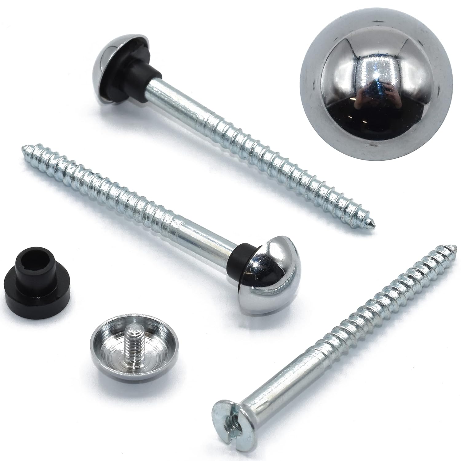 Chrome Capped Mirror Screws - 50mm (Pack of 4) : Amazon.co.uk: DIY & Tools