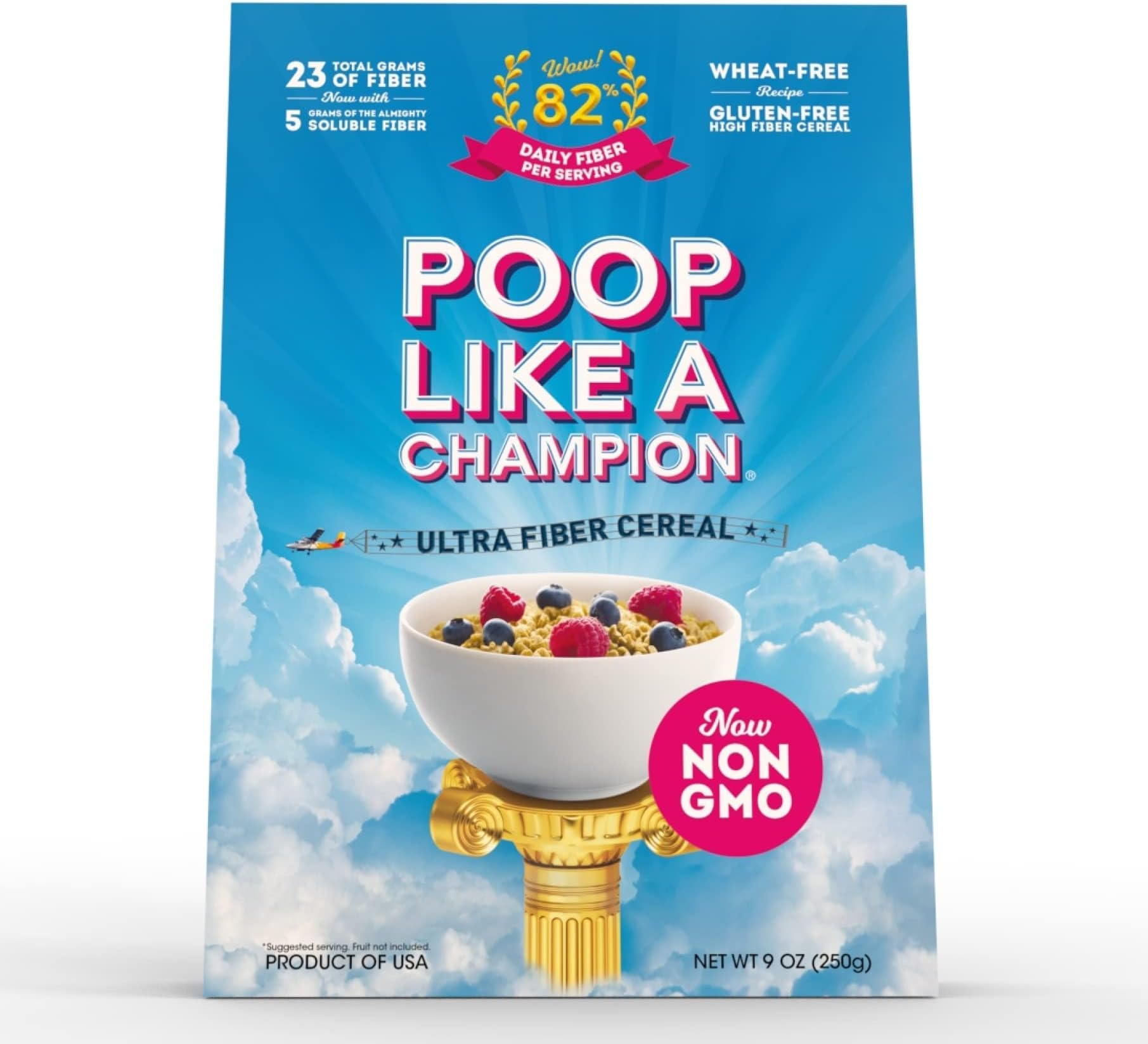 Amazon.com: Poop Like A Champion Ultra High Fiber Cereal - Non GMO ...