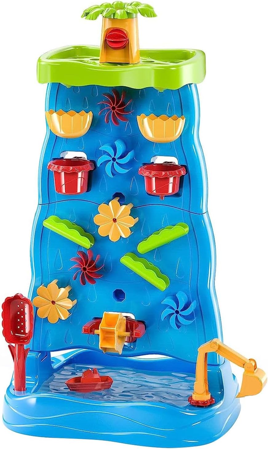 KIDBOT Sandbox Toy Set,Kids Waterfall Wall Water Table Sand Pit Play ...