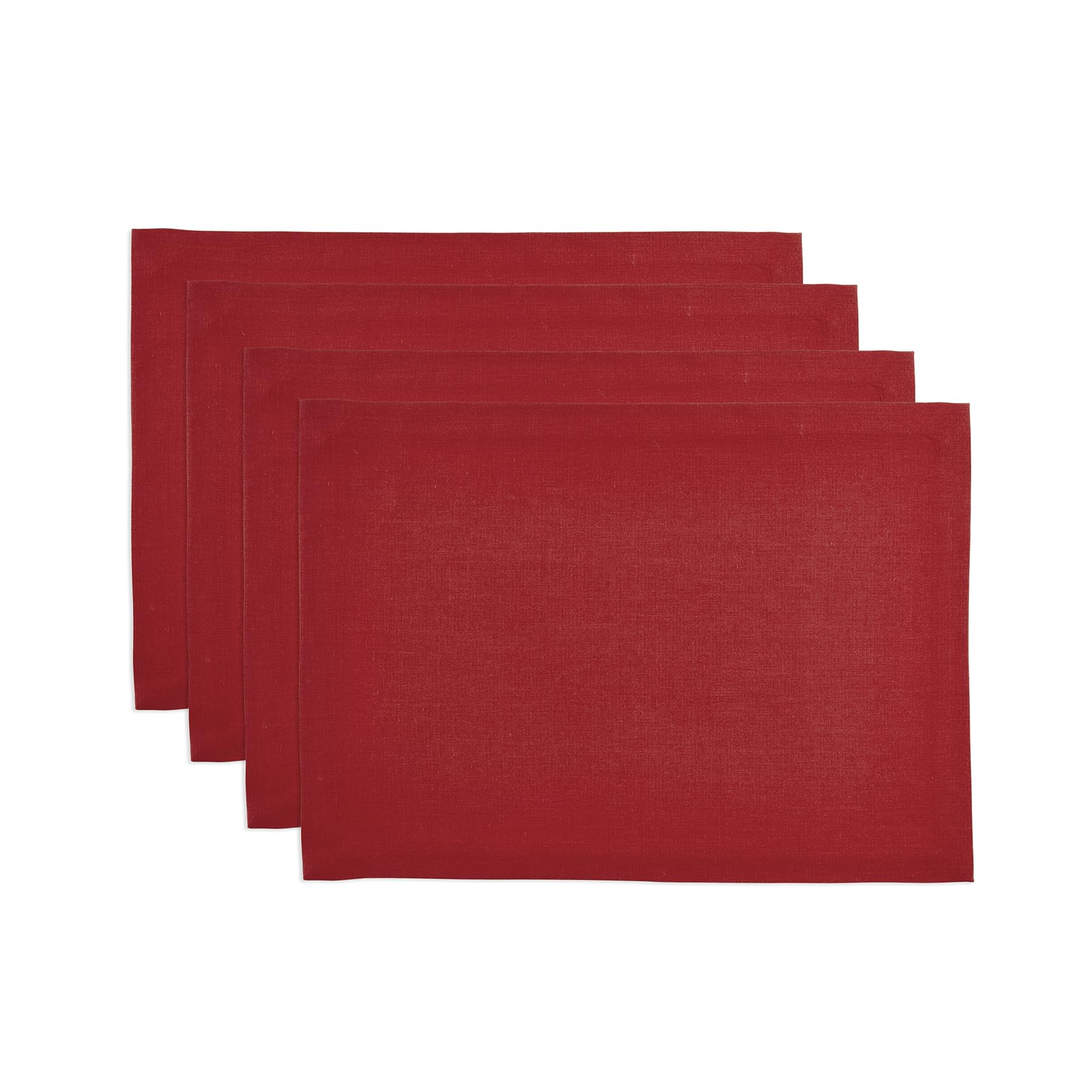 Amazon.com: Solino Home Cherry Red Linen Placemats Set of 4 – 100% Pure ...