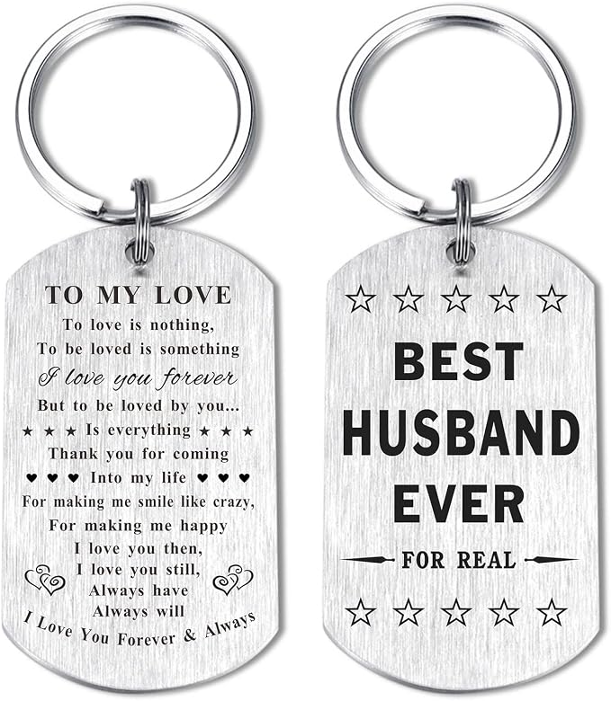 Amazon.com: SOUSYOKYO Husband Keychain: Best Husband Ever for Real ...
