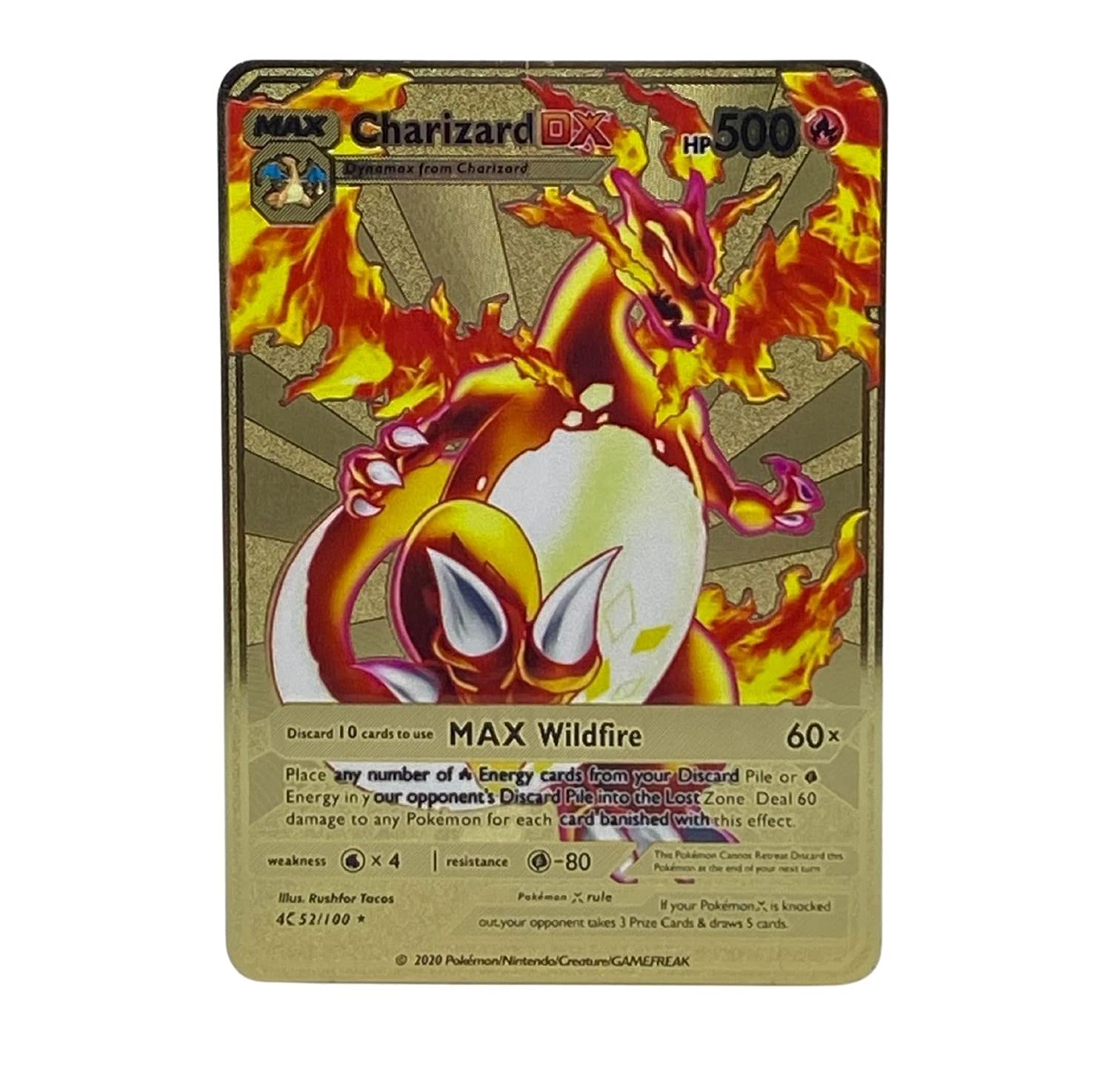 Charizard Dx Card Collectors Rare Shiny Card Custom Metal Gold ...