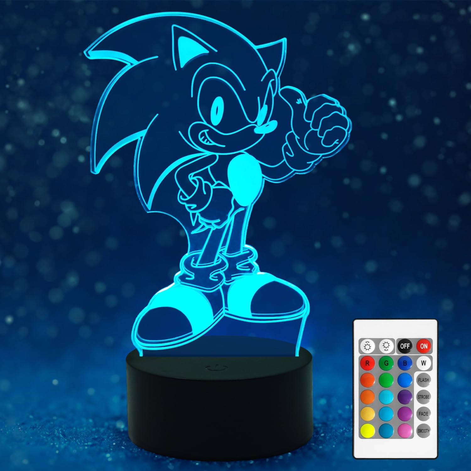 Sonic The Hedgehog Night Light, 3D Illusion Sonic Lamp,Sonic Light ...