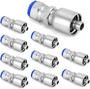Amazon.com: QWORK 10-Pack 1/2" Hose x 1/2" JIC 37° Female Hose End Swivel Crimp Fitting ...