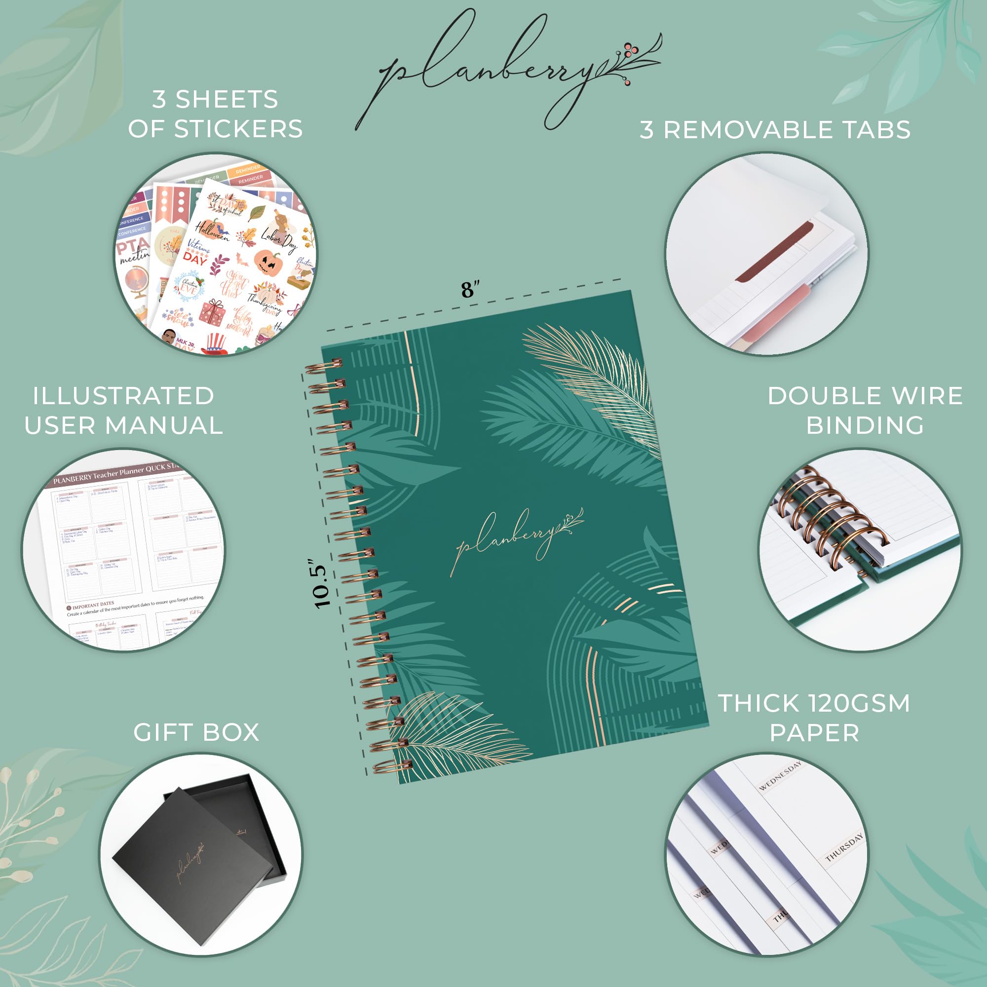 Snapklik.com : PLANBERRY Teacher Planner Undated School Year Plan Book ...