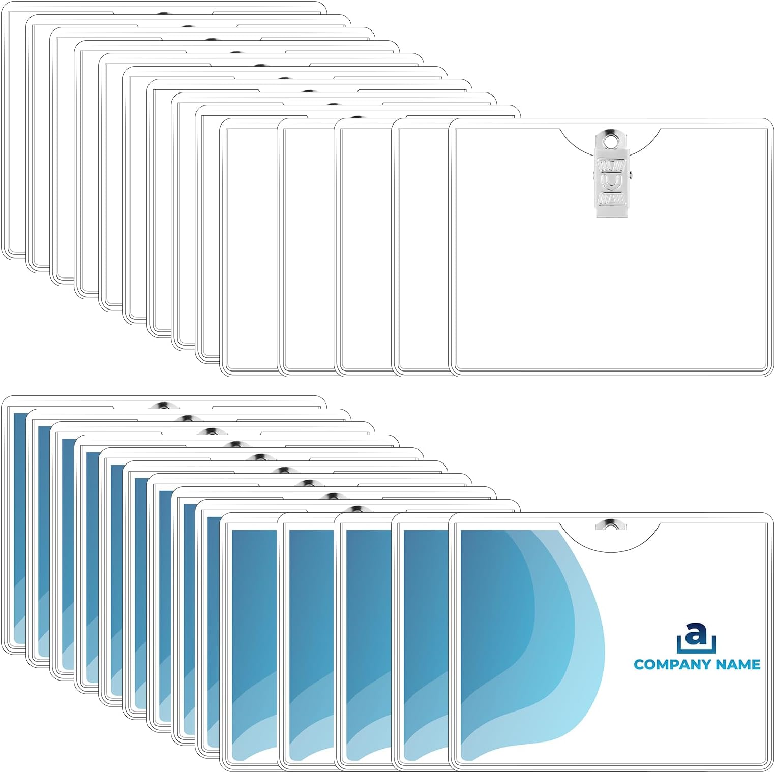 Amazon.com : Eaasty Name Tags with Clips and Printable Inserts Clip On ...