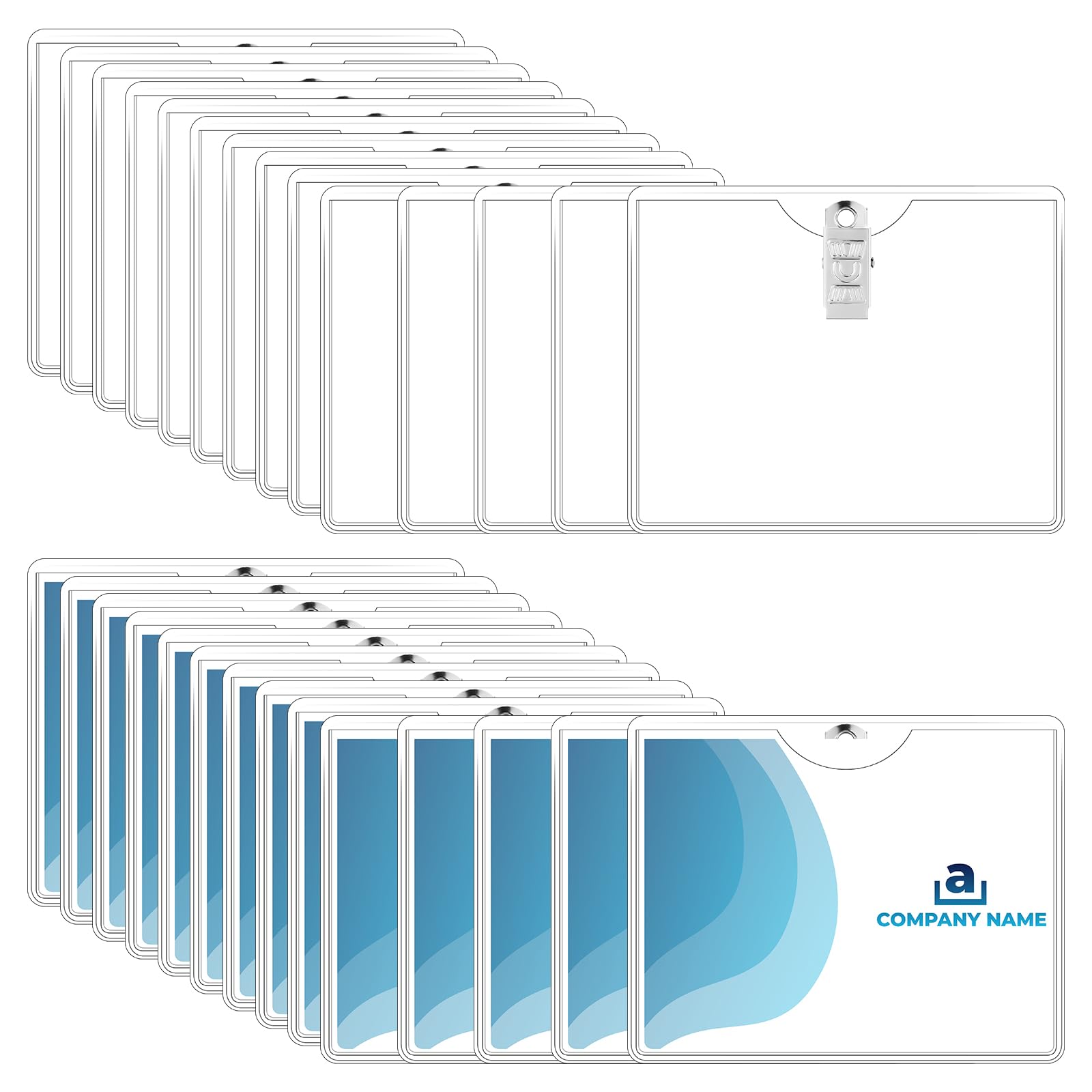 Eaasty Name Tags with Clips and Printable Inserts Clip On Name Badges ...