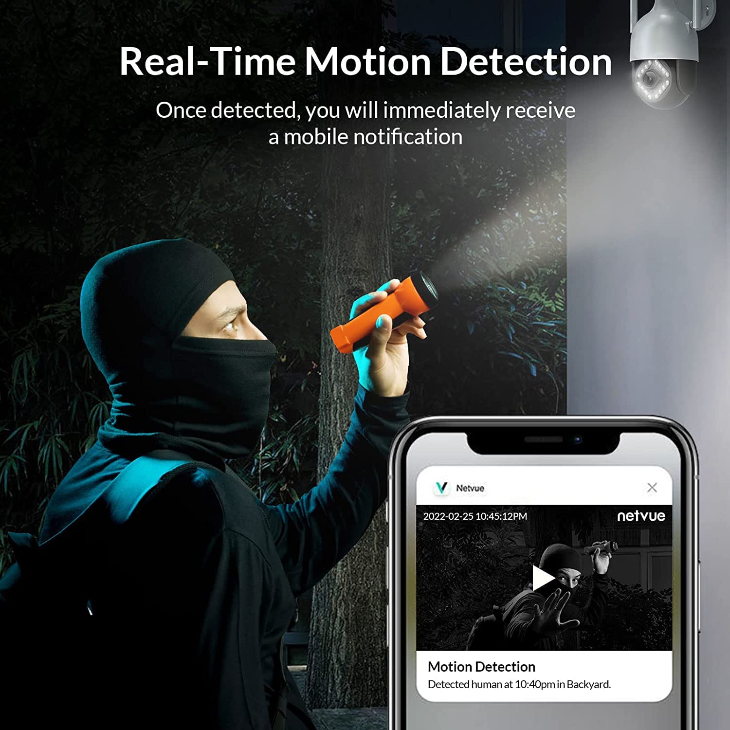 Buy Outdoor Security Camera, Netvue Sentry 2 1080P IP Camera, Pan/Tilt ...