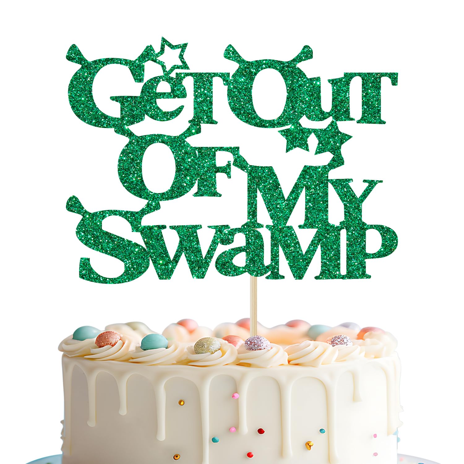 Amazon.com: Get Out of My Swamp Cake Topper, Welcome Home Cake Topper ...