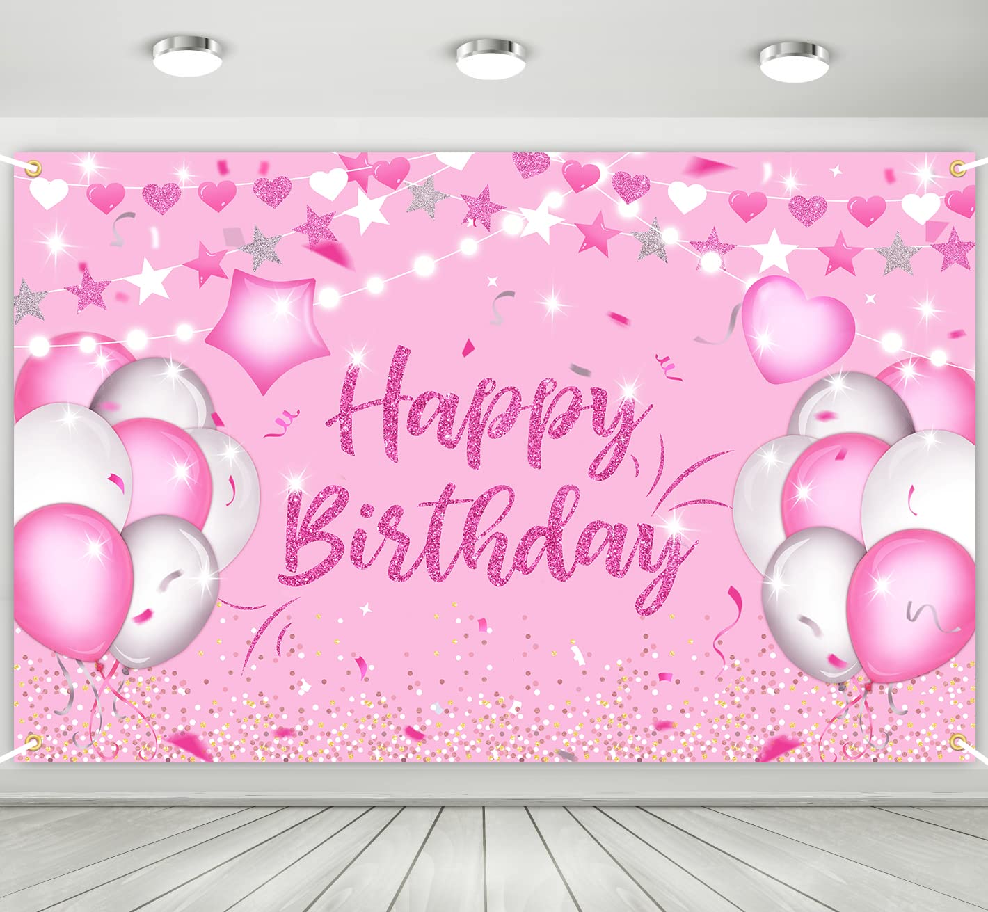 Buy Pink Happy Birthday Party Decorations Supplies Birthday Party ...