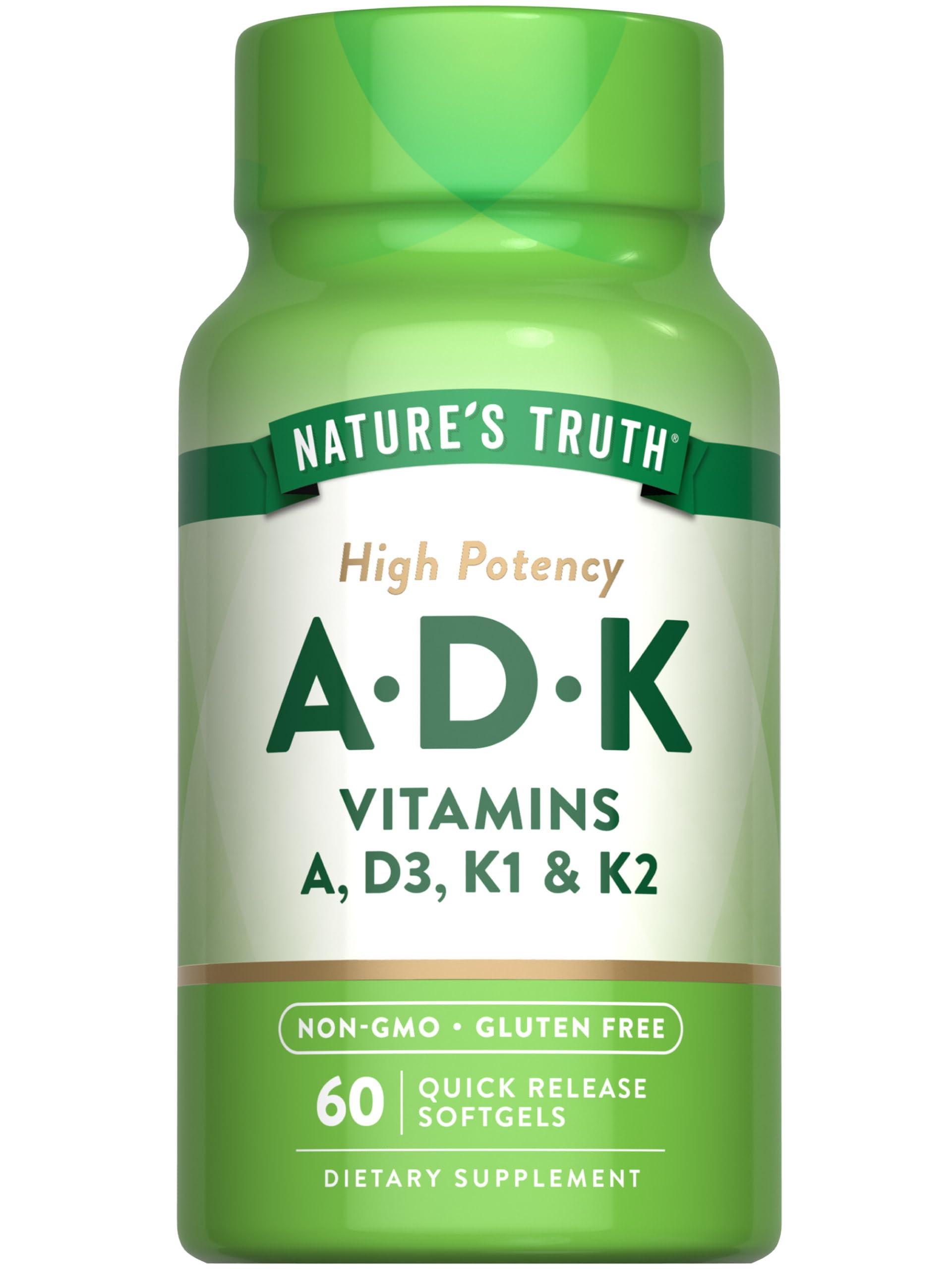 Amazon.com: Nature's Truth Vitamin ADK Supplement | 60 Softgels | High ...