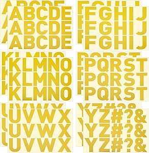 Amazon.com: 180 Pieces Gold Letter Stickers - 12 Sheets 2.5 Inch Large ...