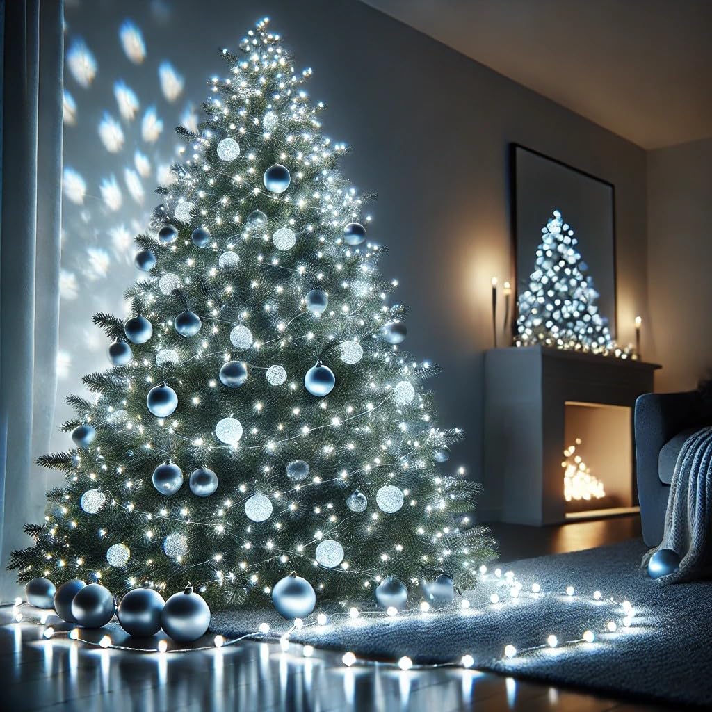 Luces De Arbol De Navidad Con Cable Blanco