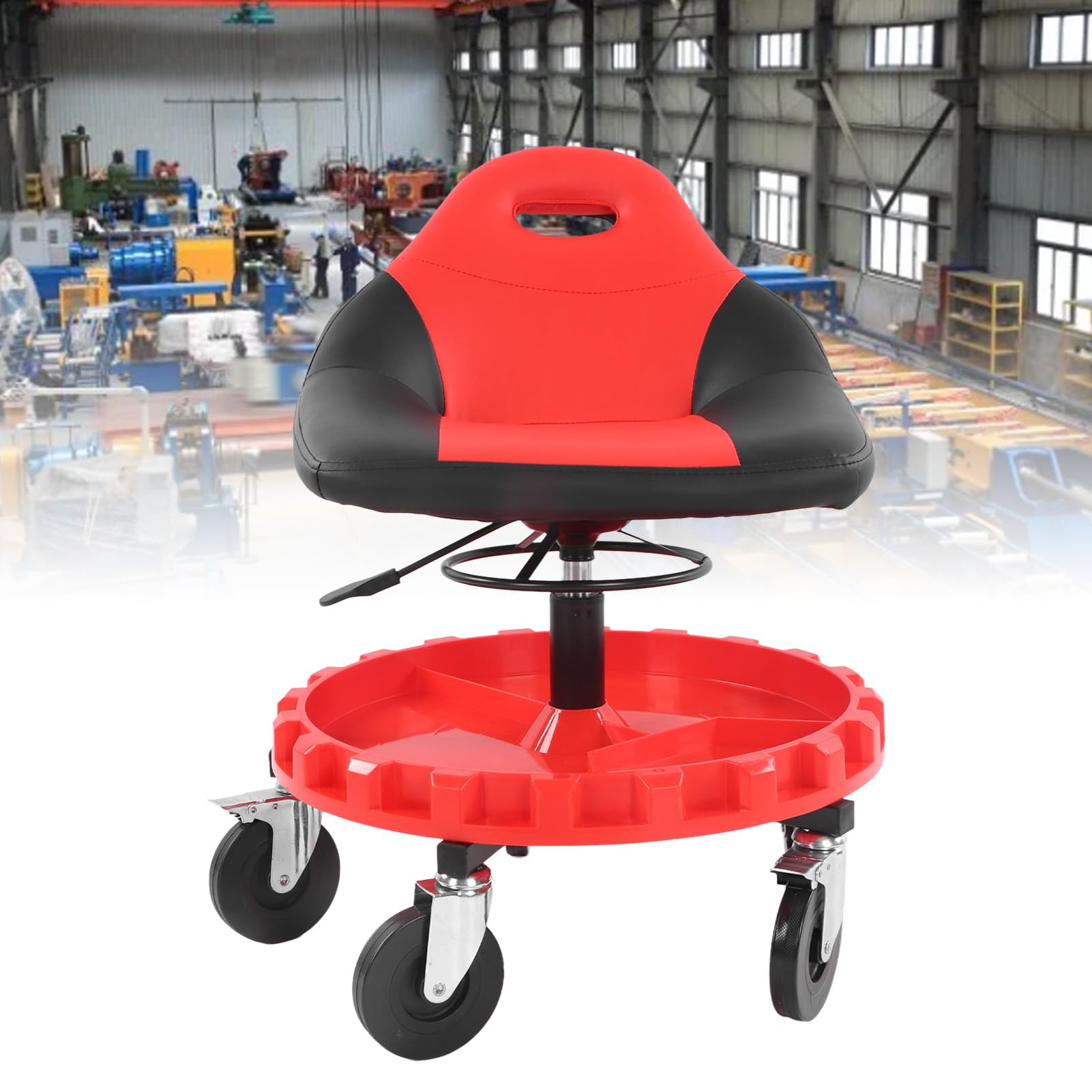 With Lunchbox Pneumatic 360 Degree Swivel Stool, Mechanics Rolling ...
