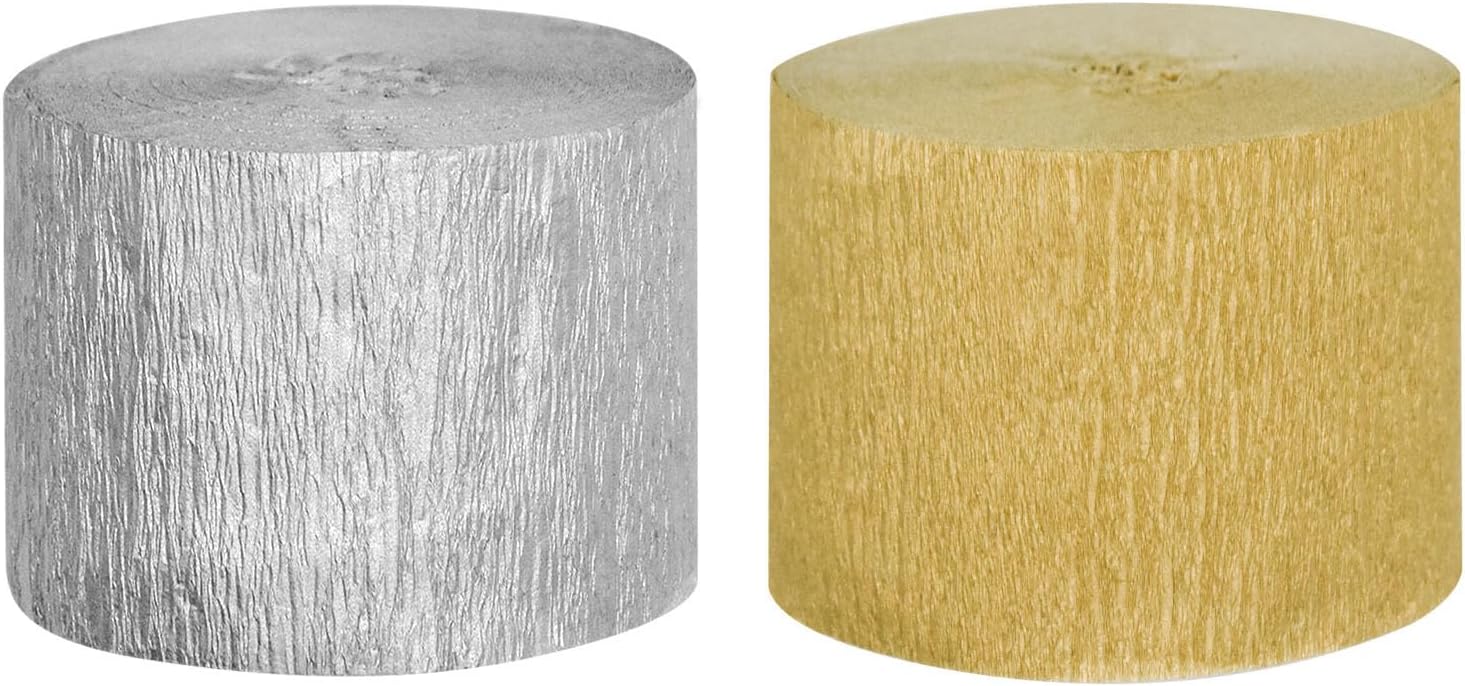 Amazon.com: MIDELONG 2 Rolls Crepe Paper Streamers, 164ft in 2 Colors ...