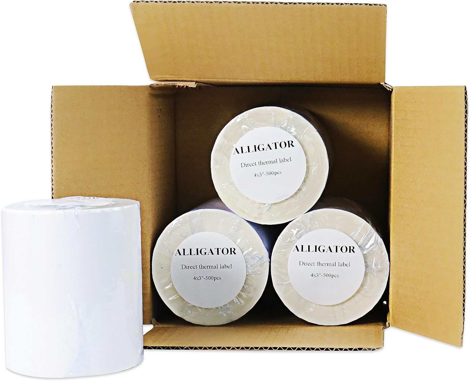 Amazon.com : ALLIGATOR 4x3 Thermal Printer Labels 500 Labels/Roll, 4 ...