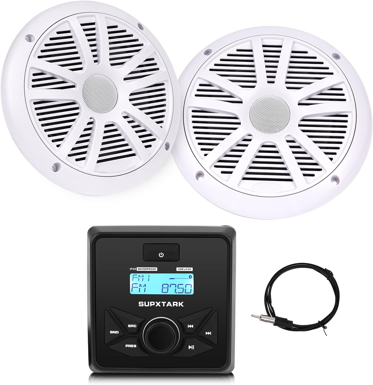 Amazon.com: Marine Stereo Bluetooth Radio Player with 2 x 6.5 Speaker ...