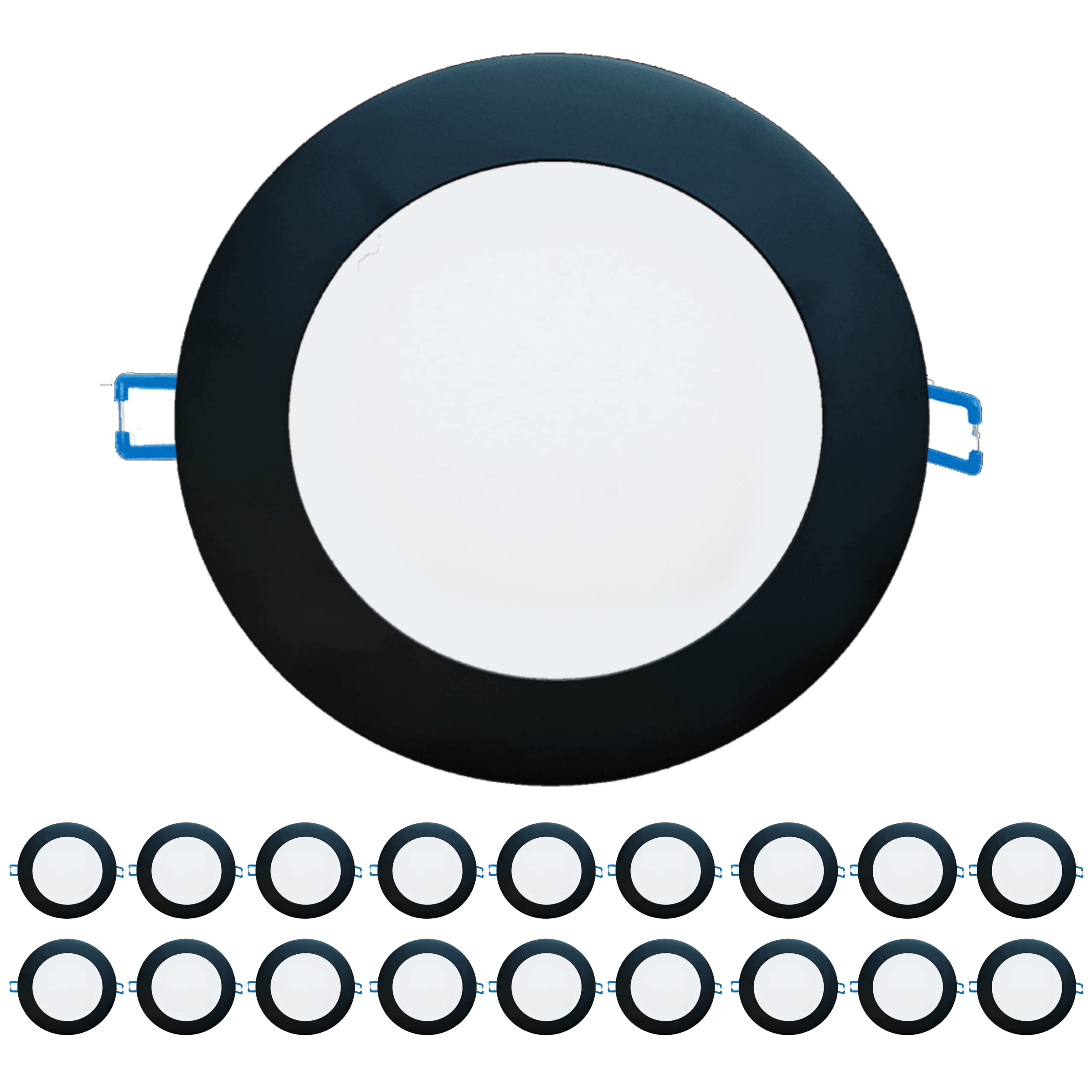 Perlglow 18 Pack 6 inch Slim Ultra-Thin Round Downlight Luminaire ...