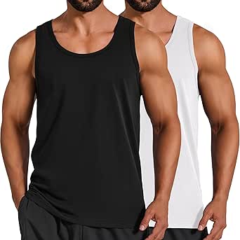 Amazon.com: COOFANDY Mens Muscle Tank Top Cotton Sleeveless Workout ...